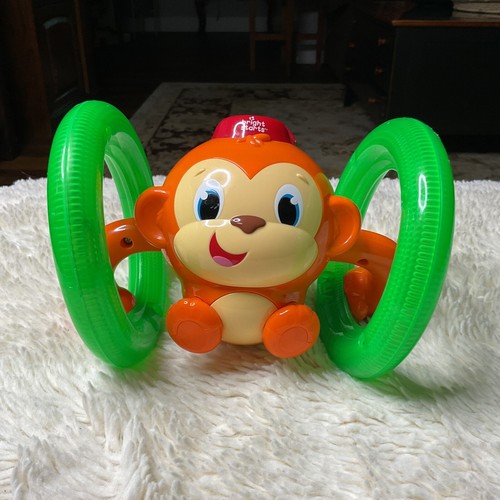 Toy Bright Starts Roll & Glow Monkey Play To Learn Lights Baby Crawling ...