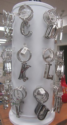 Ganz KEYCHAIN Silvertone SOLID METAL - Choose Letter | eBay