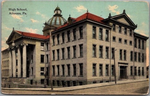Altoona, Pennsylvania Postcard "High School" Building / Street View ...