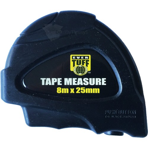 Tape Measure 8m x 25mm Heavy Duty Measuring with Rugged Case Ever Tuff ...
