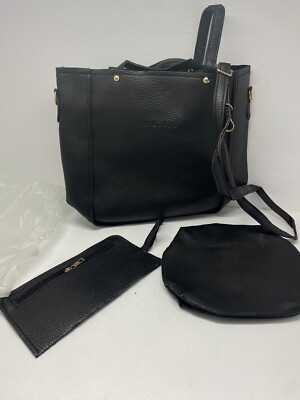 Jingpin Small Pebble Black Crossbody Handbag Purse Wallet Tassel Photo ...