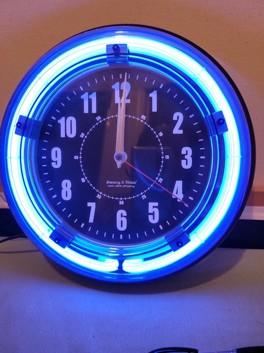 9 Inch Neon Wall Clocks Lavish Home 14 Inch Retro Double Ring Neon