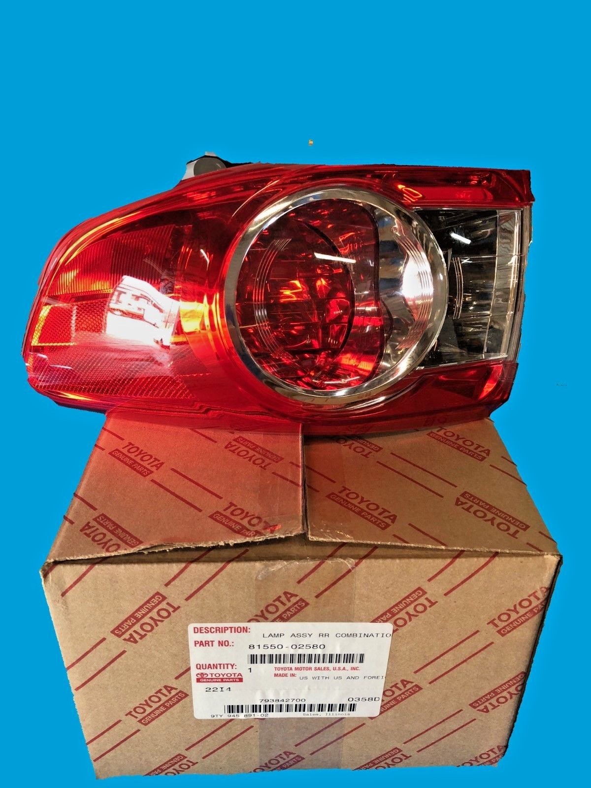 Toyota Corolla LE Passenger Tail Light 11-13 Red 3R3 RH Rear 81550 ...