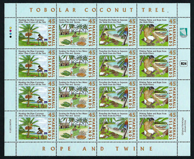MARSHALL ISLANDS, SCOTT #1031, SHEET OF CREATION OF TOBOLAR COCONUT ...