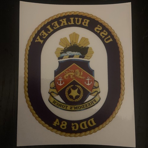 USS Bulkeley DDG 84 Aegis Guided Missile Destroyer Navy Ship Crest ...