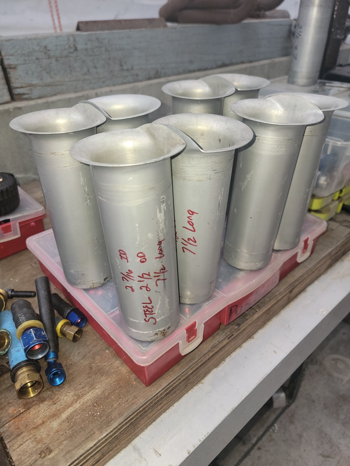 USED 2 7/16 Id 2 1/2 Od 7 1/2 LG Steel Injector Stack 8ea Hilborn ...