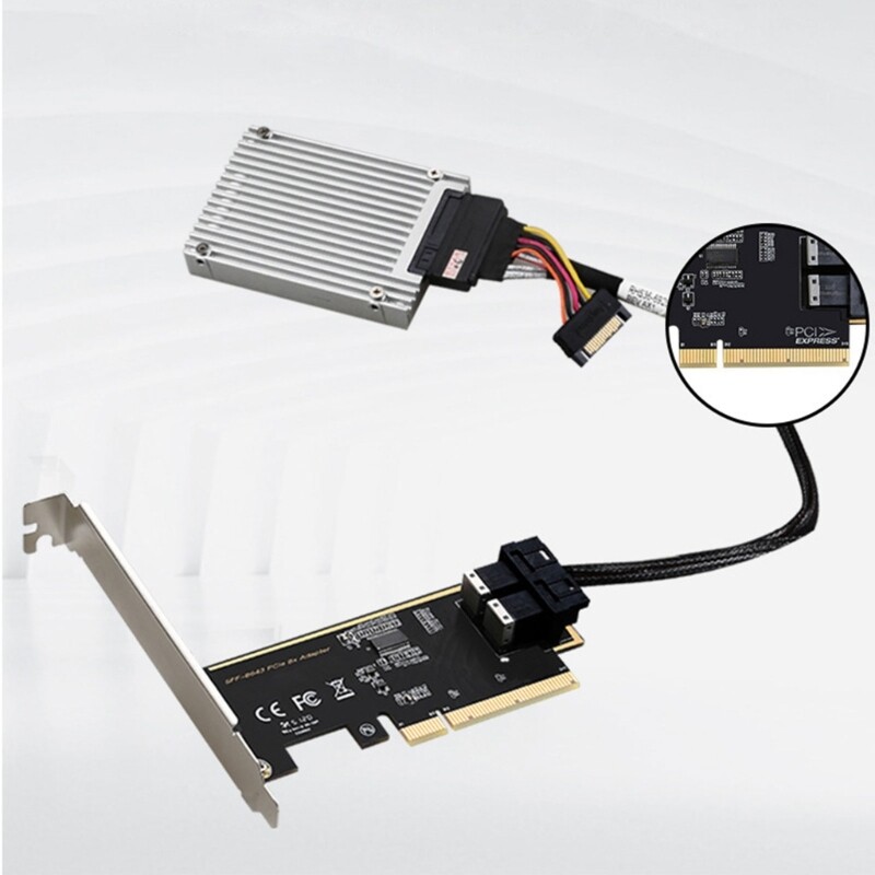 PCIE 8X To 2 Port SFF8643 Double NVMe Ssd Pcie X8 Card Not Required ...