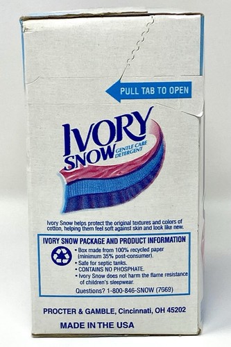Ivory Snow Gentle Care Laundry Detergent Powder Gentle Cycle 24 OZ 15 ...