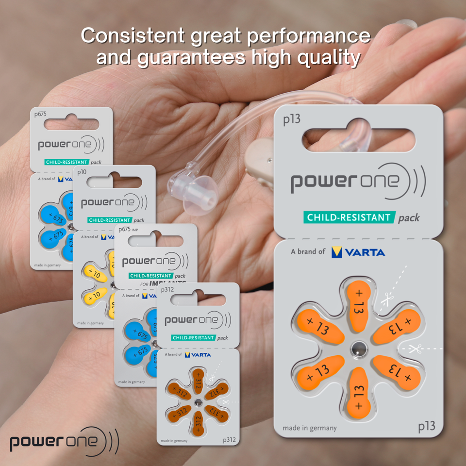 Power One SIZE 13 1.45V MF Hearing Aid Batteries PR48, p13 (60 ...