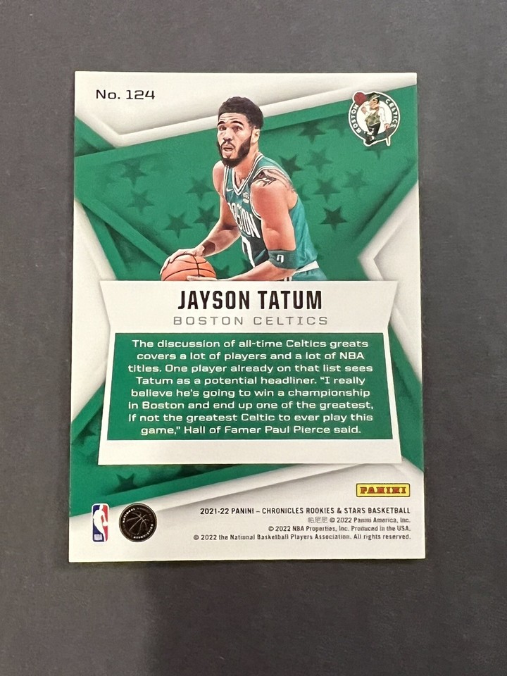 Jayson Tatum 2021-22 Panini Chronicles #124 Rookies and Stars Celtics ...