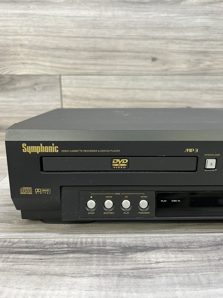 SYMPHONIC WF803 VHS PLAYER VCR RECORDER & DVD PLAYER COMBO TESTED CLEAN ...