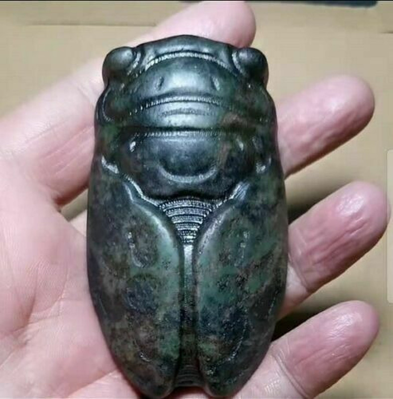 Chinese Hongshan Culture meteorite carved original cicadas monkey ...