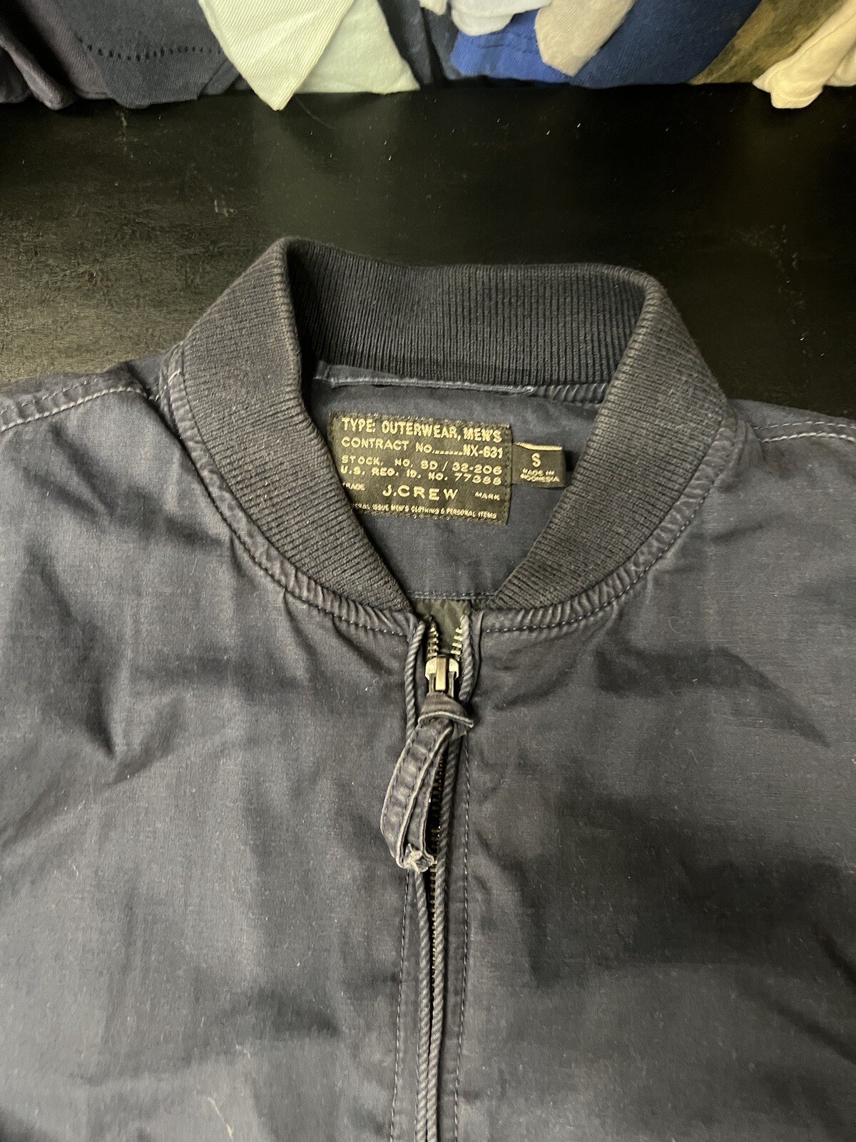 Vintage J CREW Bomber Field Jacket Mens Small Blue Ou… - Gem