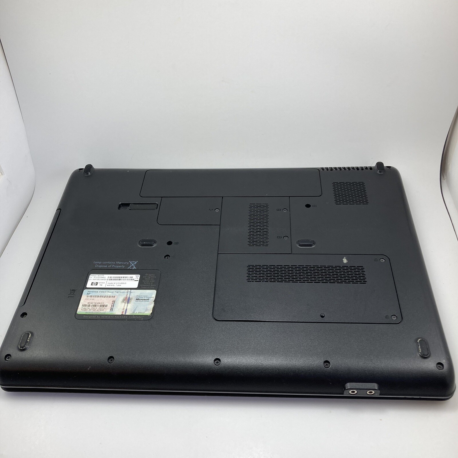 Hp G70-460US 17" Laptop Intel Core 2 Duo 250GHz No HDD WIN 7 For Parts ...