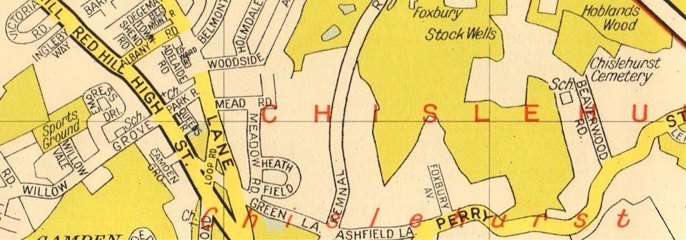 CHISLEHURST SIDCUP Orpington Bexley Eltham. GEOGRAPHERS' A-Z 1948 old ...