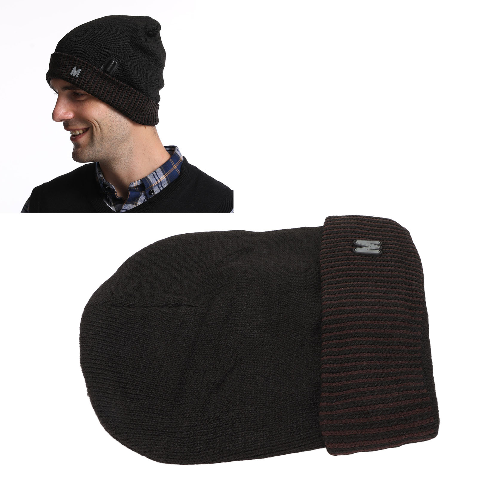 Electronic Warming Hat USB Charging Thermal Thick Soft Knitted Heated ...