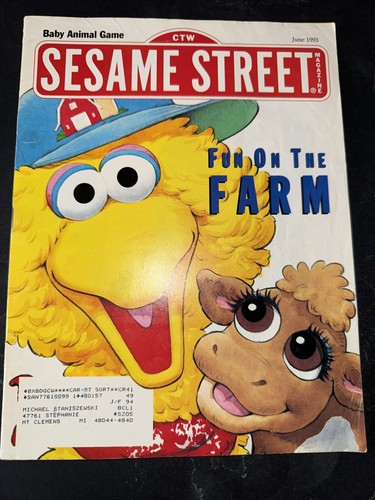 CTW Sesame Street vintage Magazine "Fun On The Farm" June 1993$ 1401752 ...
