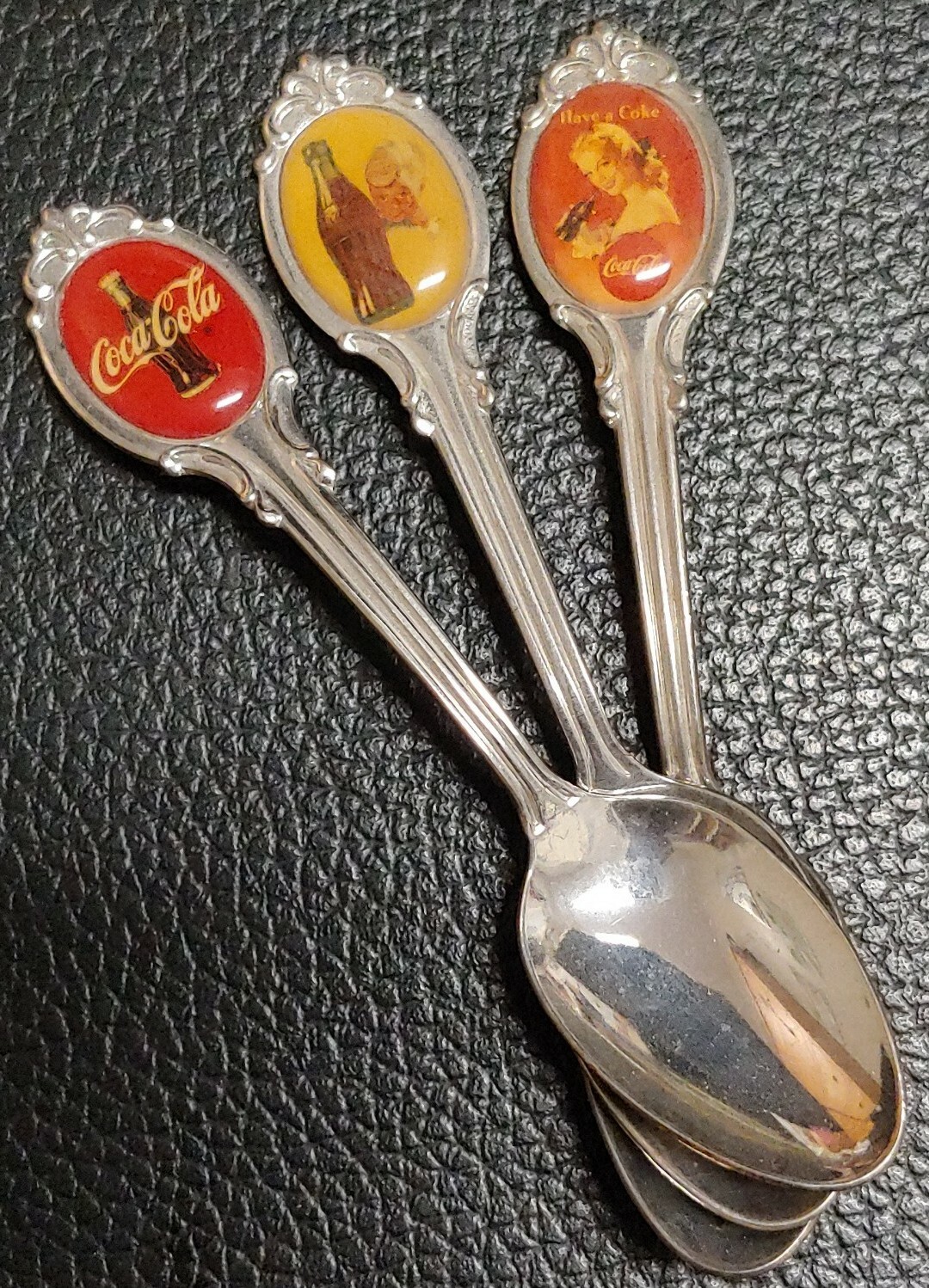 Coca Cola Collectible Spoons Lot of 3 Silver Plated 4.5 Inches No ...