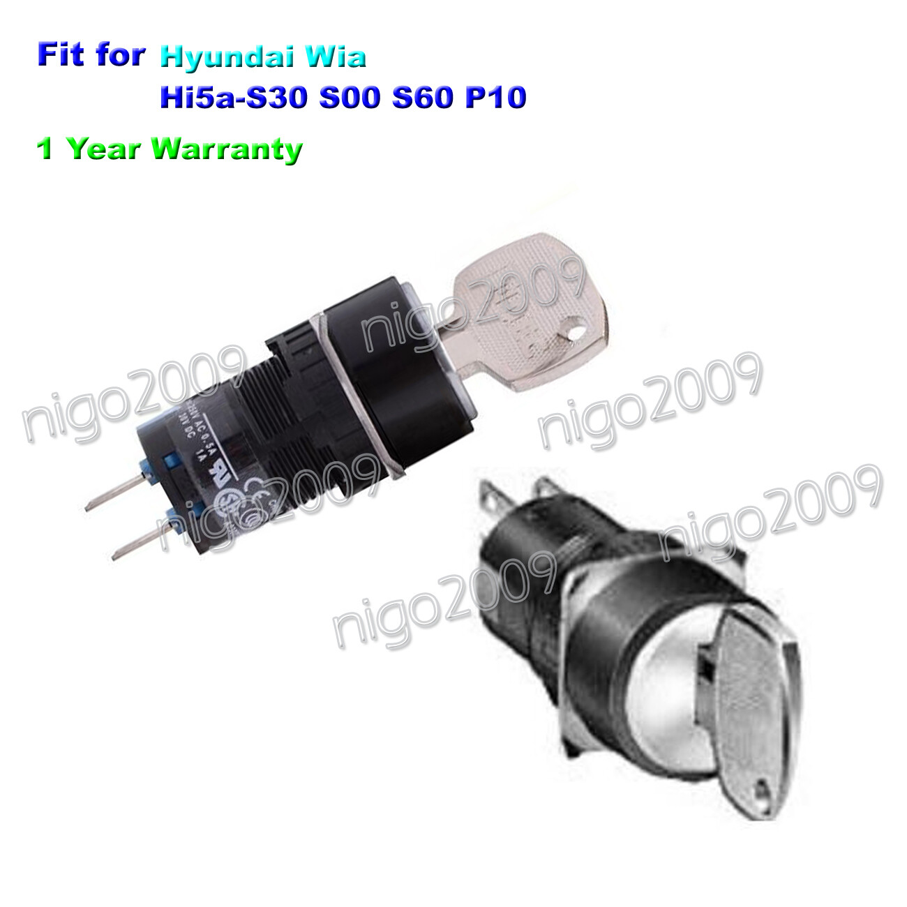 Key Switch Fit for Hyundai WIA Hi5a-S30 Hi5a-S00 Hi5a-S60 Hi5a-P10 ...