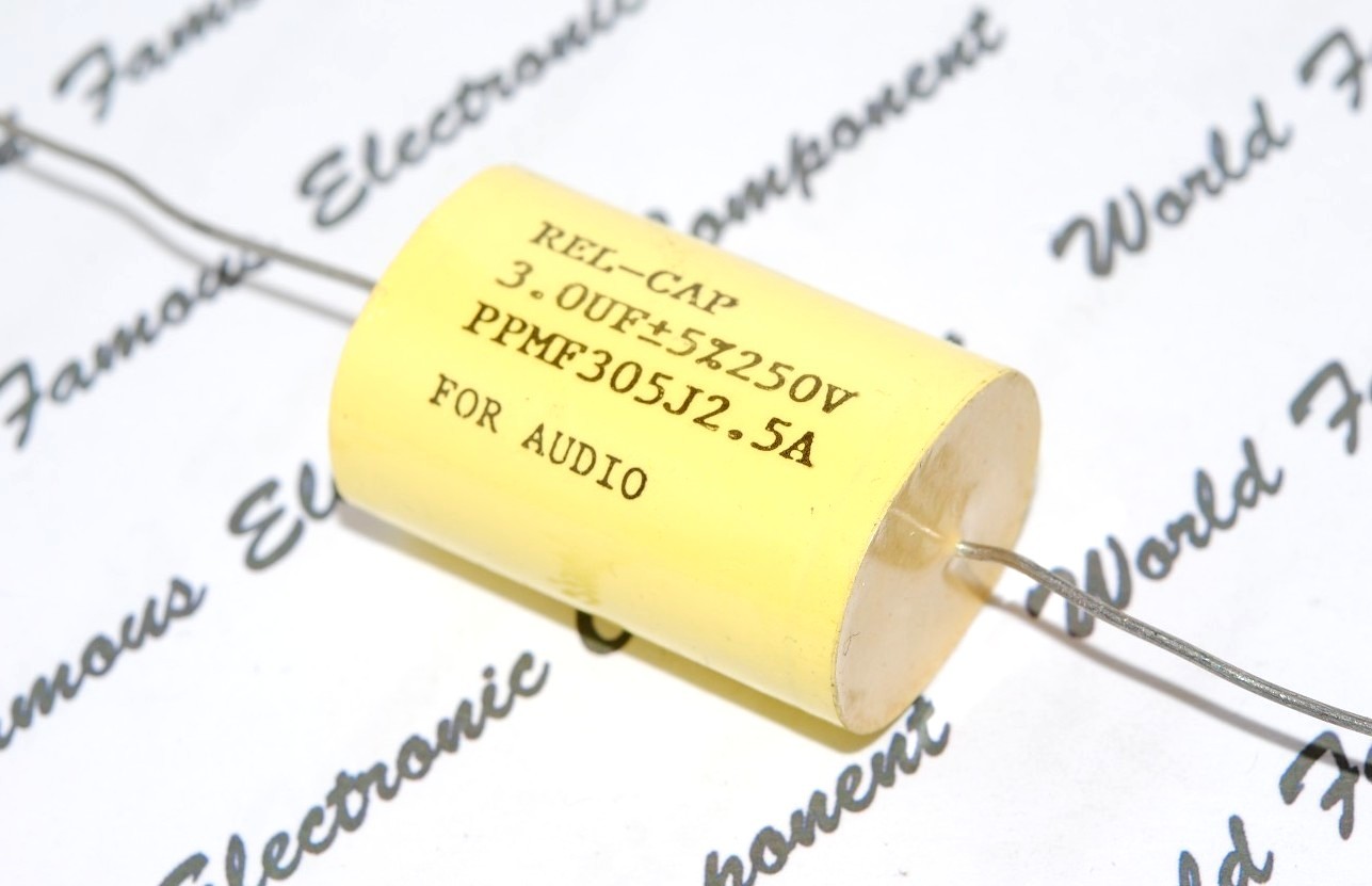 1pcs - REL-CAP PPMF 3uF (3µF) 250V 5% Axial Capacitor - PPMF305J2.5A ...