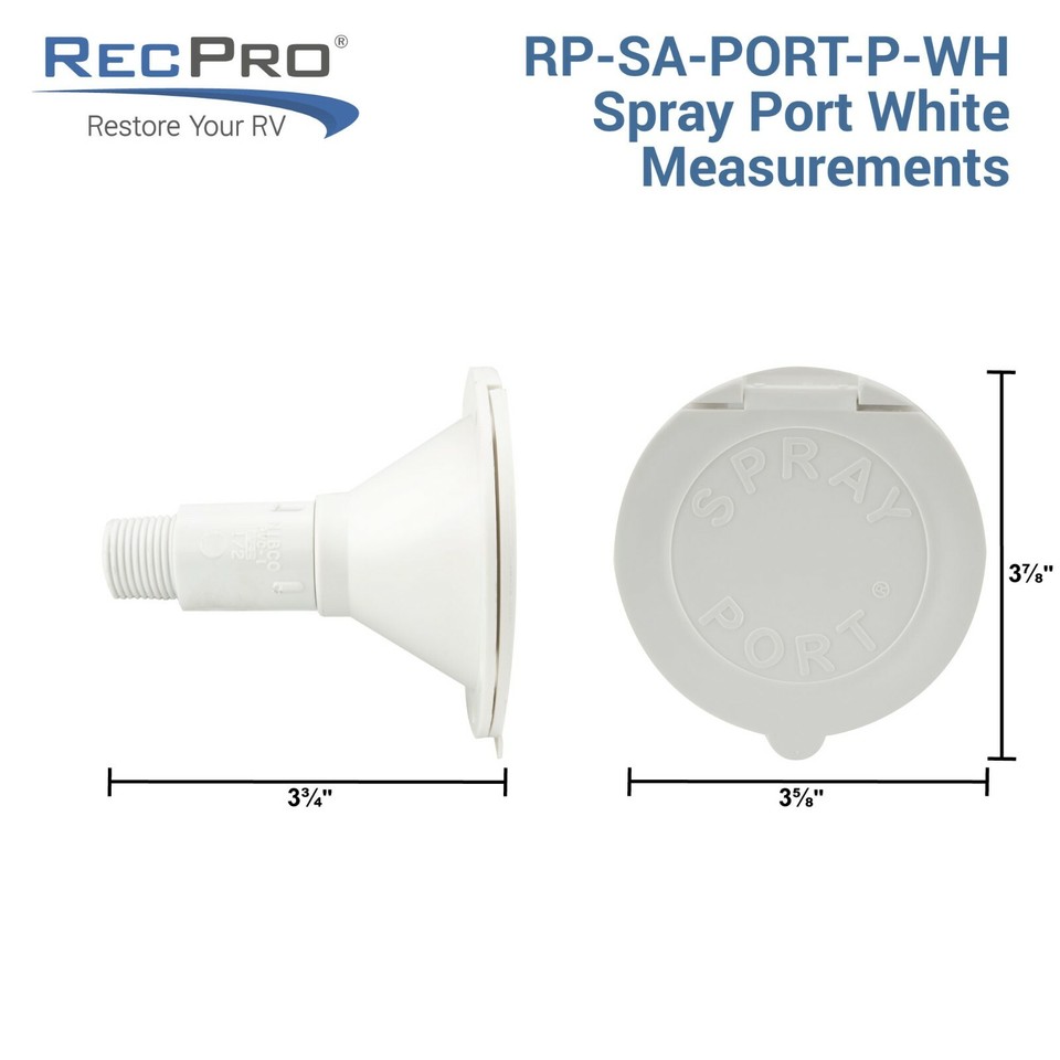 RV Exterior Spray Port Hook-Up Connector Optional Hose with Sprayer or ...