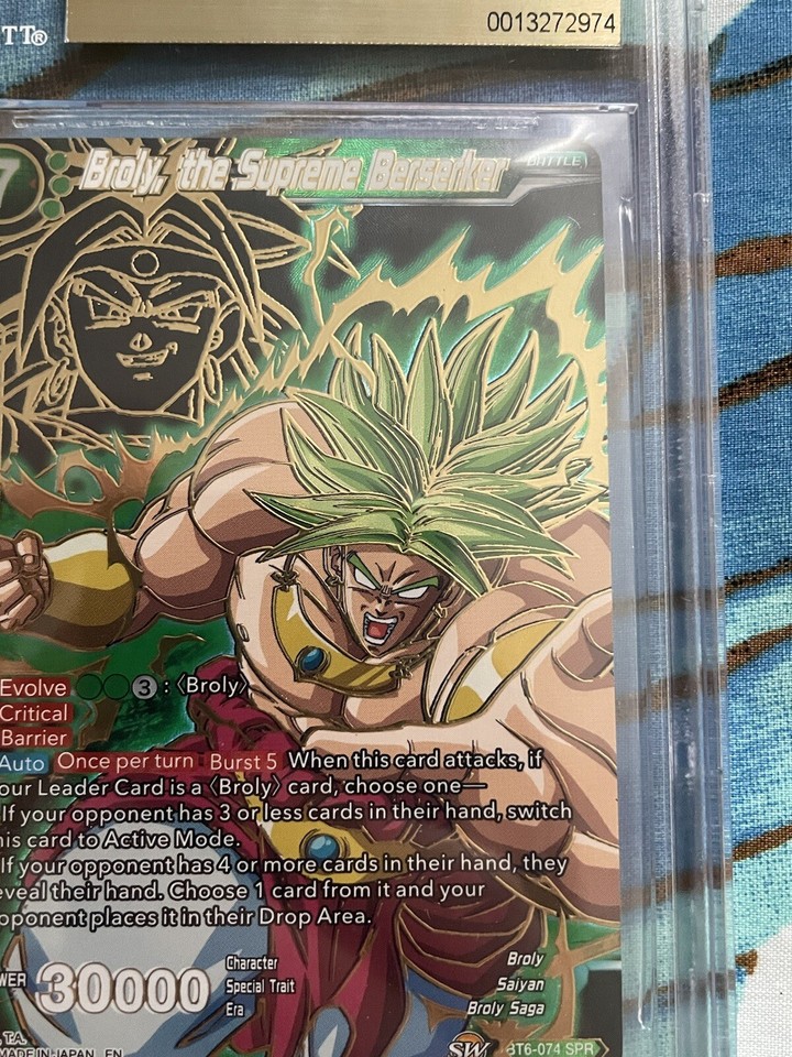 Dragon Ball card Broly, the Supreme Berserker BT6-074 SPR BGS 9.5 DBS ...