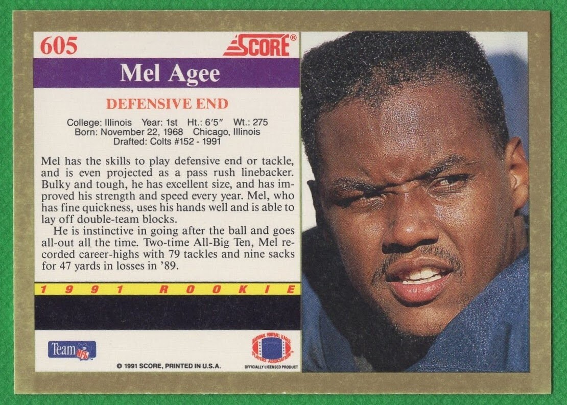 1991 Score - #605 Mel Agee (RC) for sale online | eBay