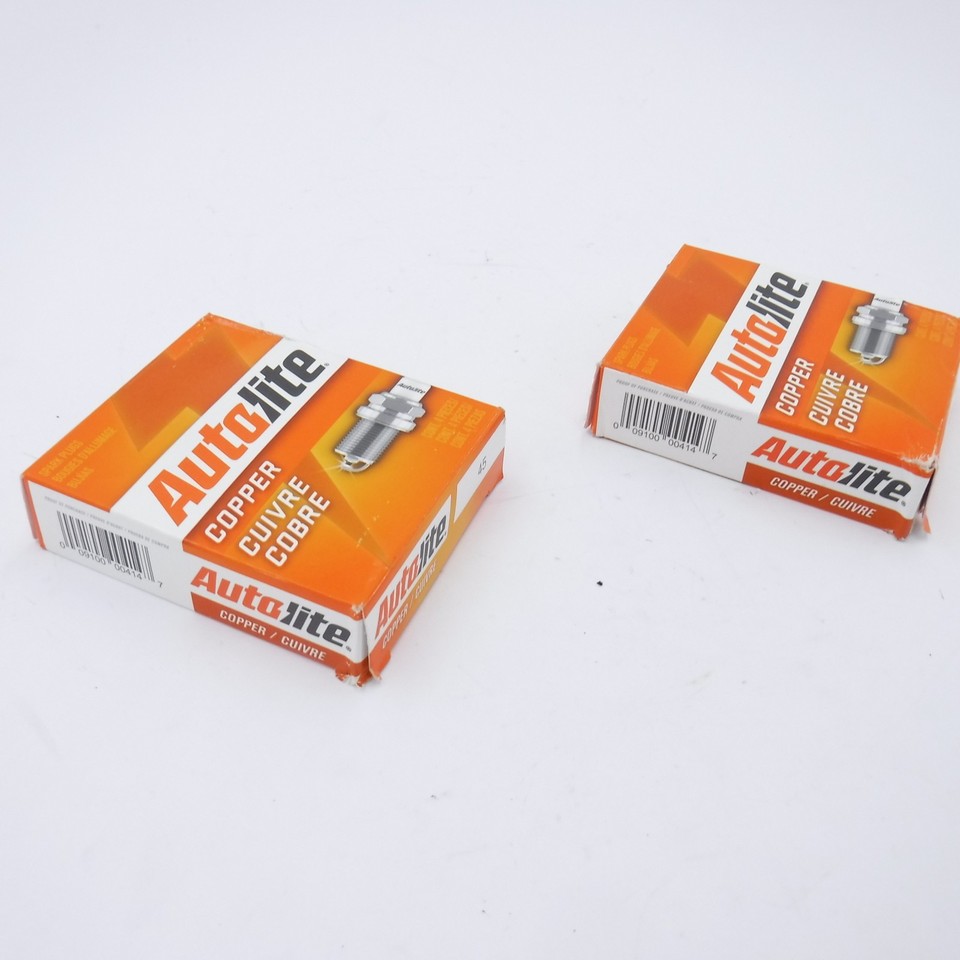 8 Pack Autolite 45 Copper Core Resistor Spark Plugs for 1975-1986 Ford ...