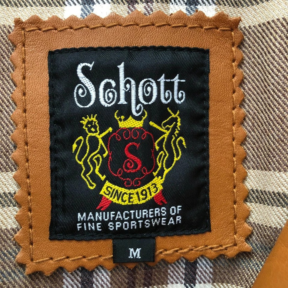 Schott Men’s Brown Leather Trucker Jacket Size M Used Classic B Rank ...