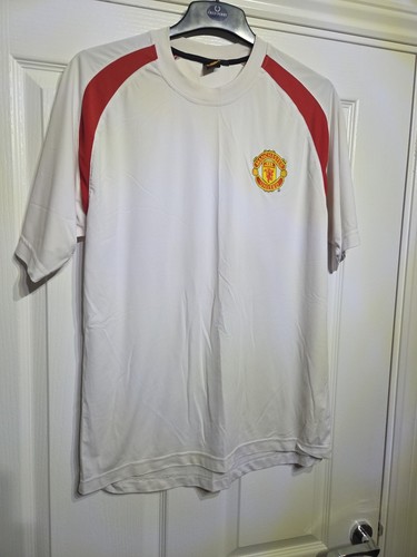 Manchester United white men’s Vintage Training Football Top X Large Xl ...