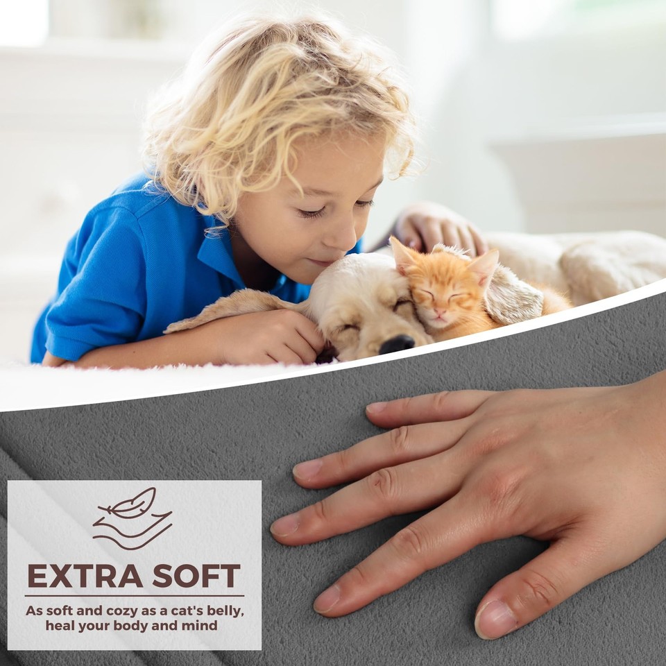 Grey Bathroom Rug Set of 2 Memory Foam Bath Mat and U-Shaped Contour ...