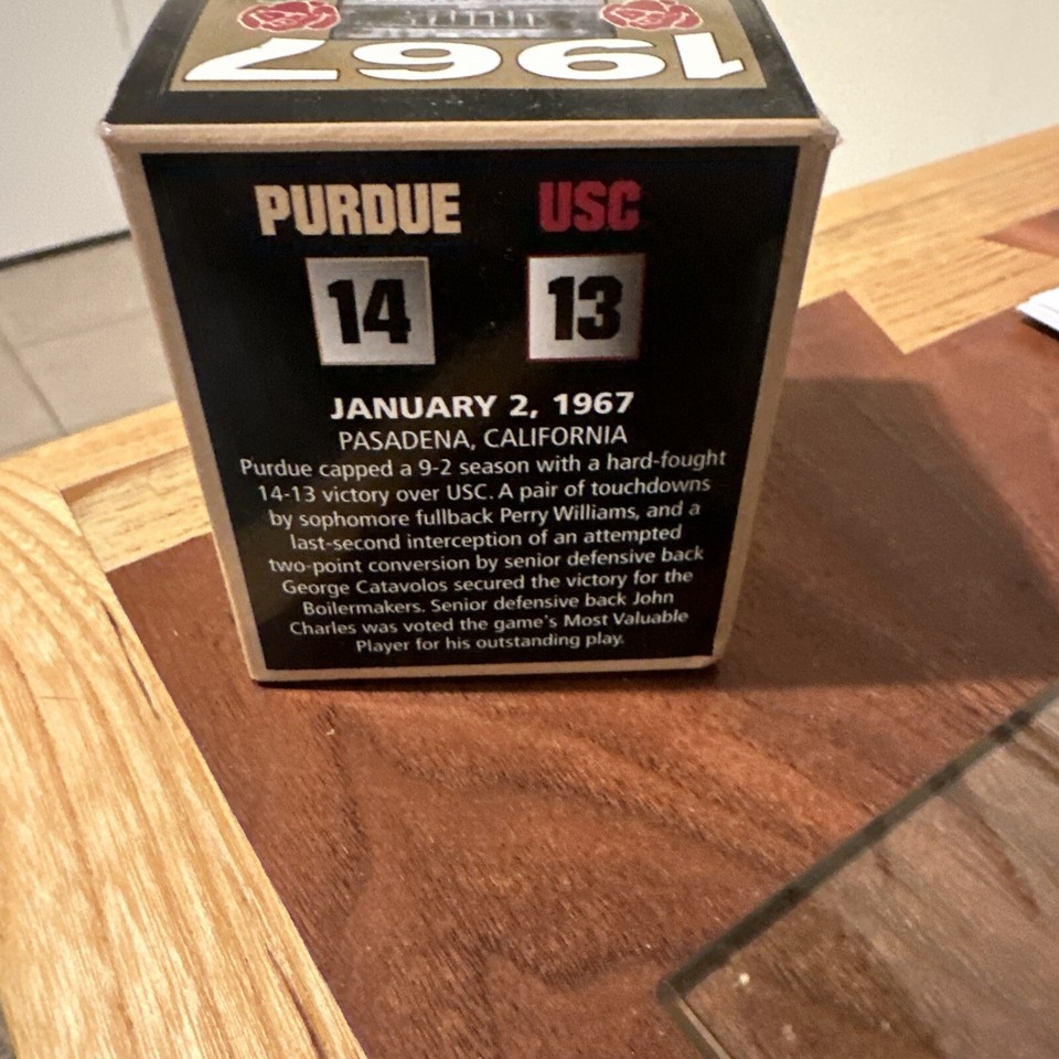 Purdue Boilermakers Football 1967 Rose Bowl Replica Championship Ring ...