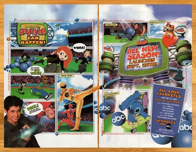 2001 ABC TV Disney Shows Print Ad/Poster Lilo & Stitch Power Rangers ...