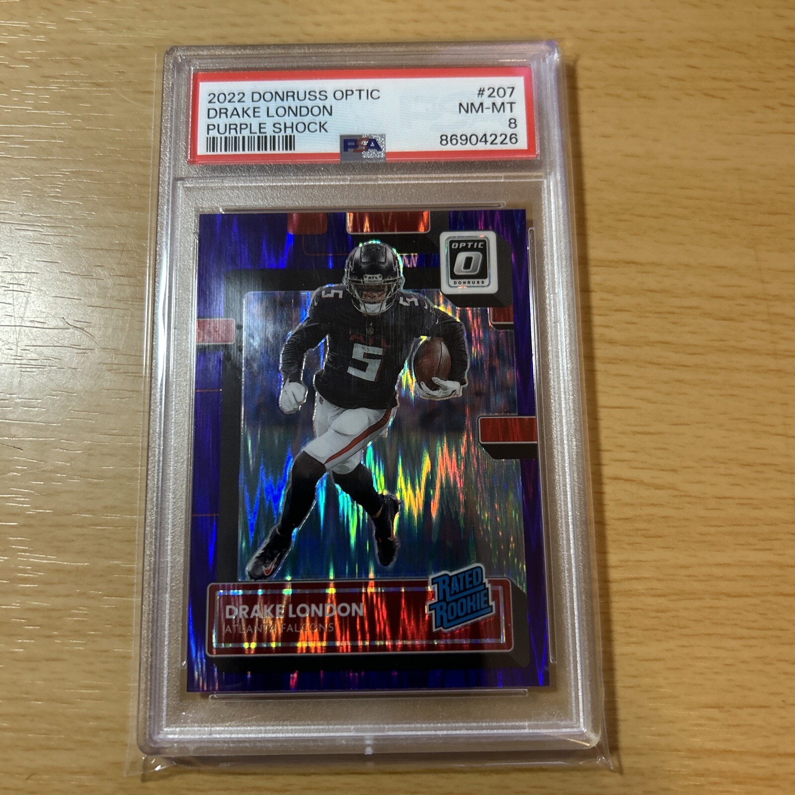 2022 Panini Donruss Optic - Rated Rookie Drake London #207 Purple Shock ...