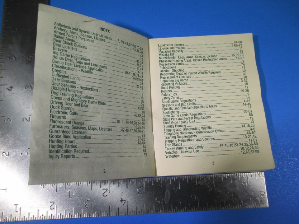 Vintage 1996 A Digest of Pennsylvania Hunting & Trapping Regulations ...