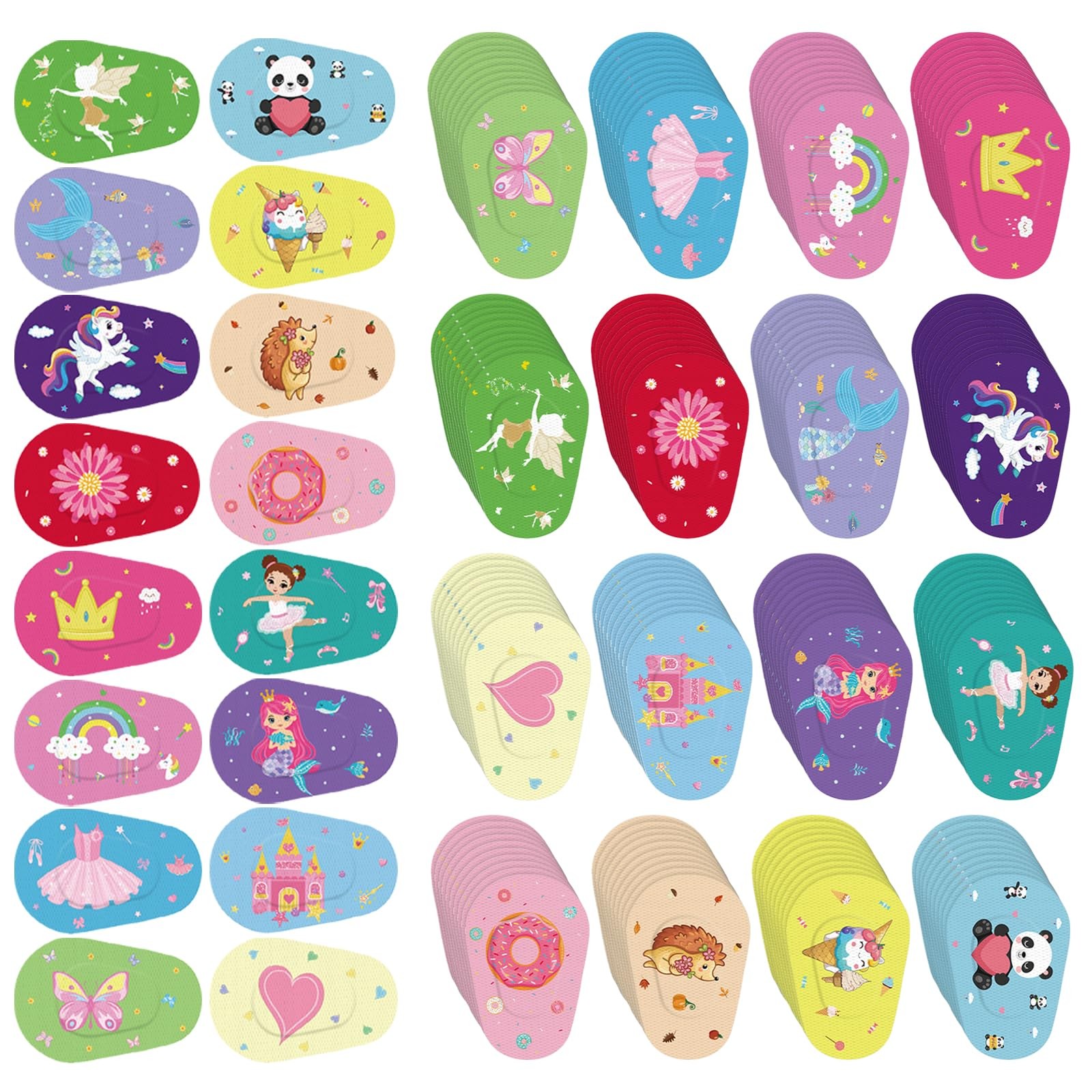 160 Pcs Adhesive Eye Patches for Girls 16 Styles Eye Patches Bulk Latex ...