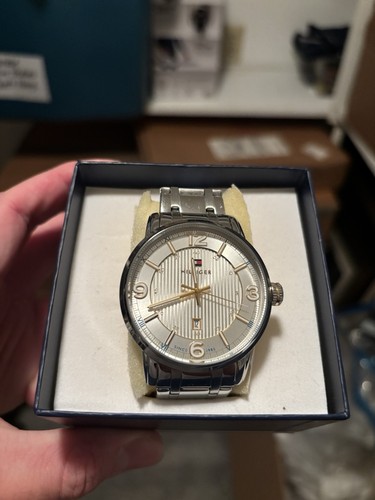 Tommy Hilfiger Men’s Silver Stainless Steel Watch – White Dial – Model ...