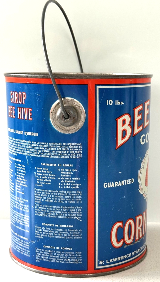 Vintage 1950s Bee Hive Golden Corn Syrup 10 lb Tin Pail – No Lid, Rust ...
