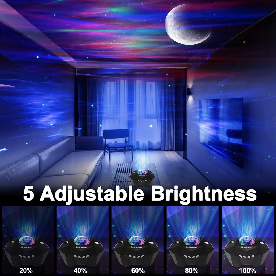 Aurora Star Light Projector with Moon, Galaxy Lights Projector with ...