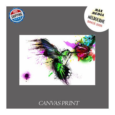 Hemming bird watercolour HOME Decor CANVAS PRINT choose size | eBay ...