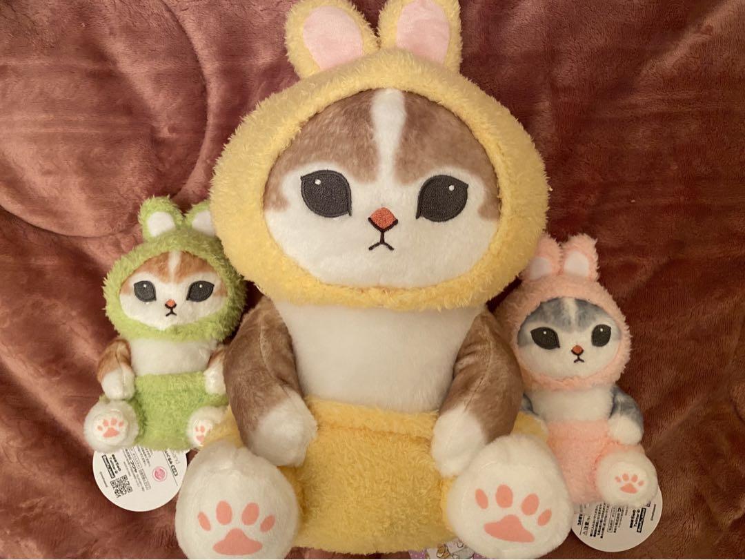 Mofusand Usagi Nyan Rabbit Cat Plush Doll Toy 3 Set Yellow Green Pink ...
