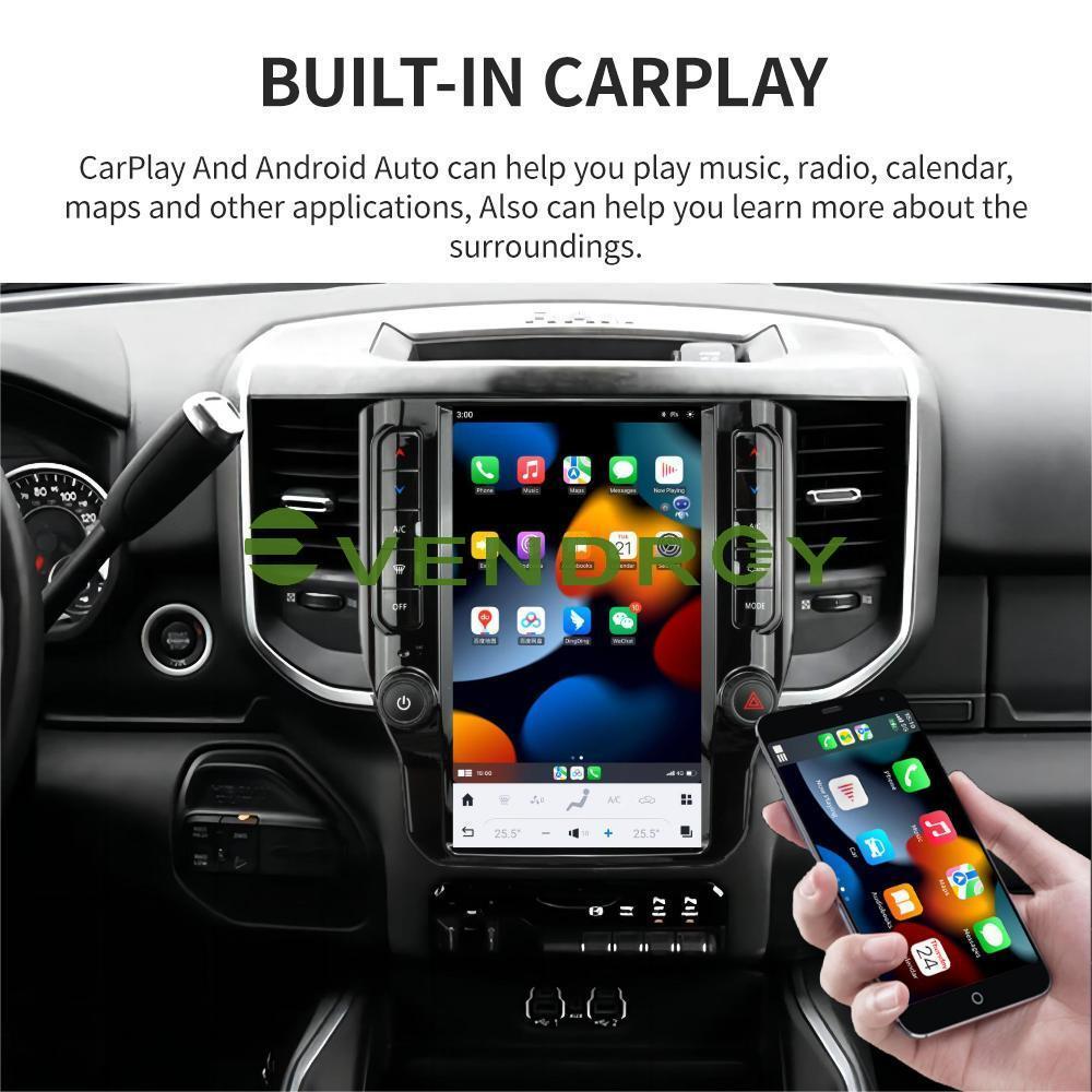 12.1"For Dodge RAM 1500 2500 3500 4500 2019-2024 Car GPS Navigation ...