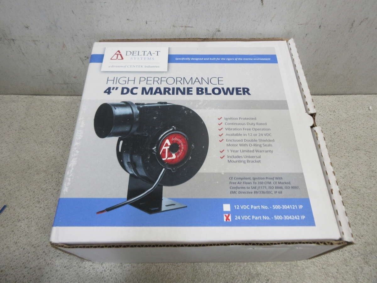 Delta T Systems 500-304242IP Lil’ Champ 4" 24VDC Marine Blower 350CFM | eBay