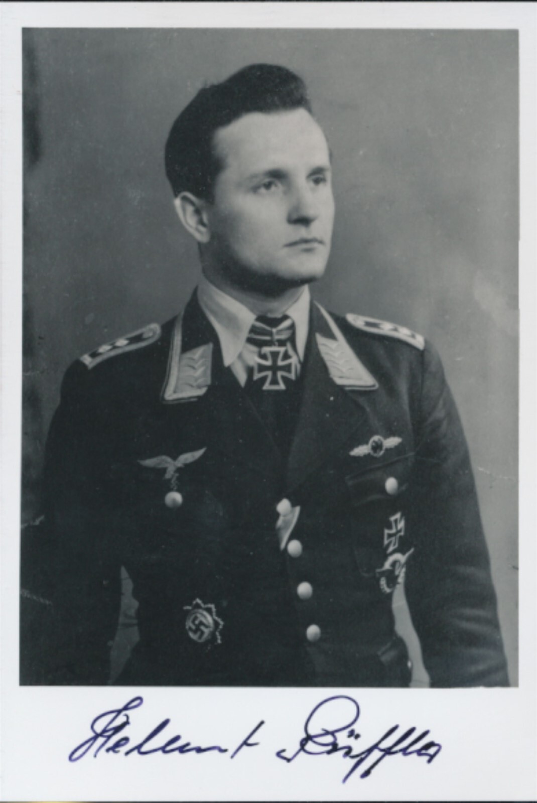 Helmut Ruffler signed photo. Luftwaffe Ace. JG-51. 88 kills. 690 ...