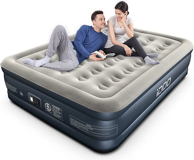 iDOO Queen Size Air Mattress, Inflatable Airbed with Built-in Pump, 3 ...