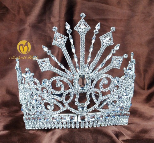 Luxurious Miss Pageant 7" Tiara Crown Austrian Rhinestone Wedding Party ...