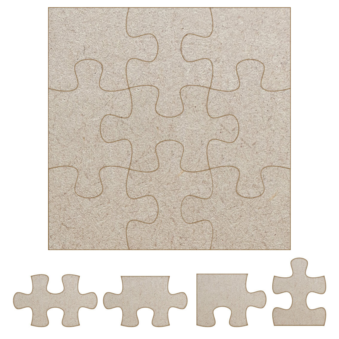 Puzzle Pieces & Complete Jigsaw MDF Laser Cut Craft Blanks in Various ...