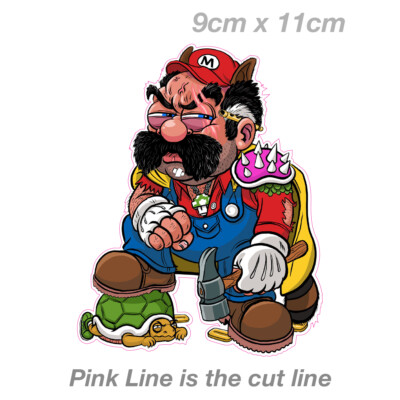 Super Mario Monster Mario Funny Vinyl Sticker | eBay