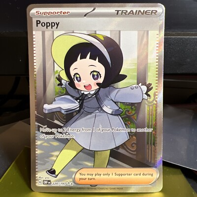 NM Poppy 220/197 Full Art Trainer Secret Rare OBF Obsidian Flames ...