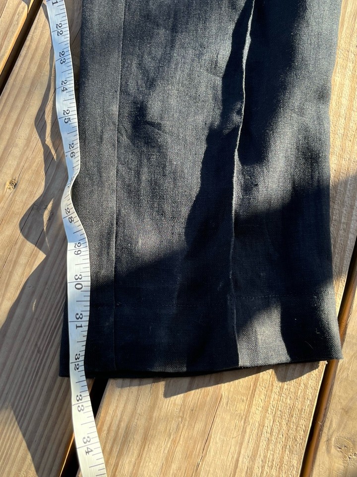 Ralph Lauren Purple Label Linen Italy Drawstring Pleated Pants Straight ...